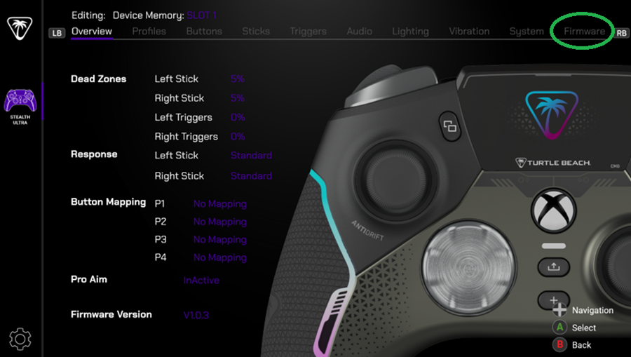 Stealth Ultra Controller - Firmware Update